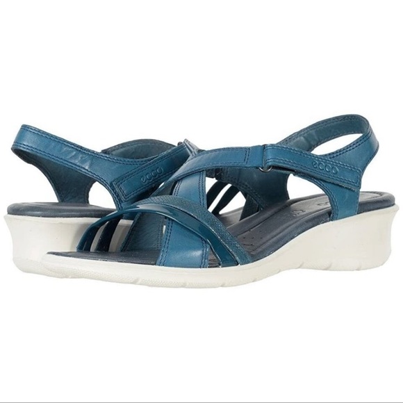 Ecco | Shoes | Ecco Felicia Sandal Wedge Dark Petrol Womens Eu 4 995 ...